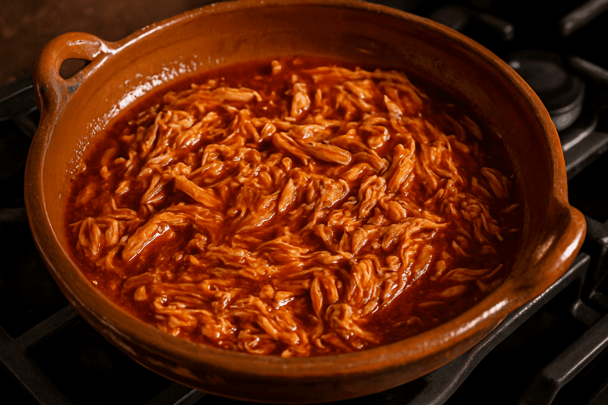 Tostadas de Tinga – Crispy Tortillas with Chipotle Chicken
