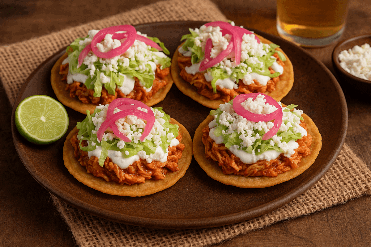 Tostadas de Tinga – Crispy Tortillas with Chipotle Chicken