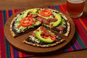 Tlayuda Recipe: The Mexican Street Pizza with Beans, Cheese & Grilled ...